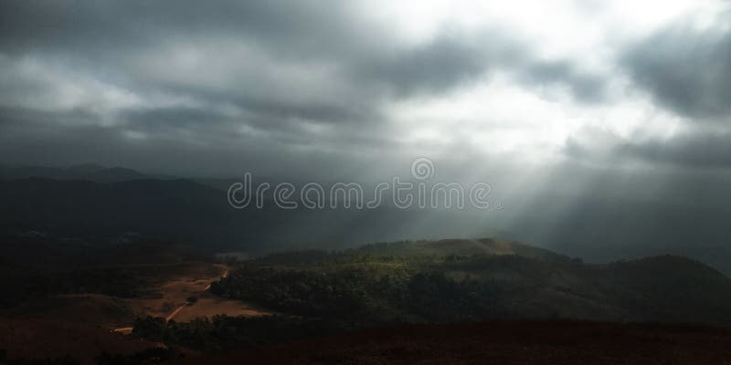 Sun Rays Falling through the Clouds Stock Image - Image of dramatic ...