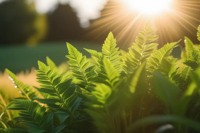 Sun Rays through the Forest. Generative AI Stock Illustration ...