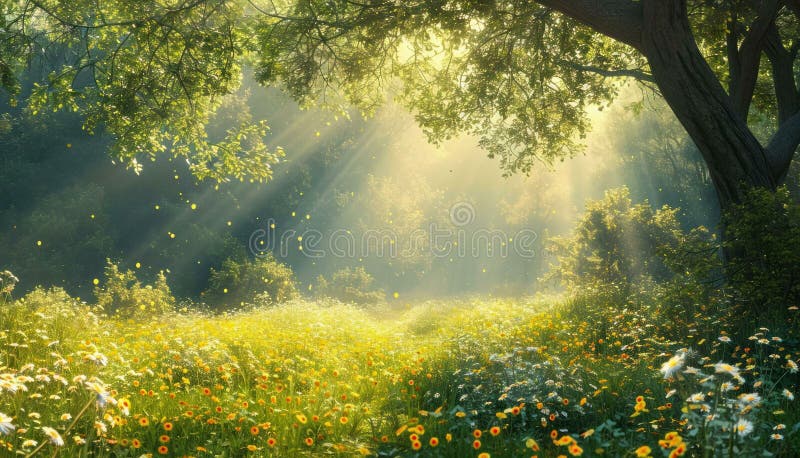 Sun Rays through the Forest Sun Shining through the Trees Sun Rays in ...