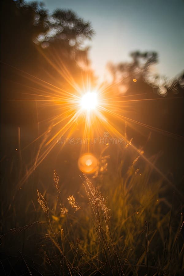 Sun rays forming a star stock illustration. Illustration of reflection ...