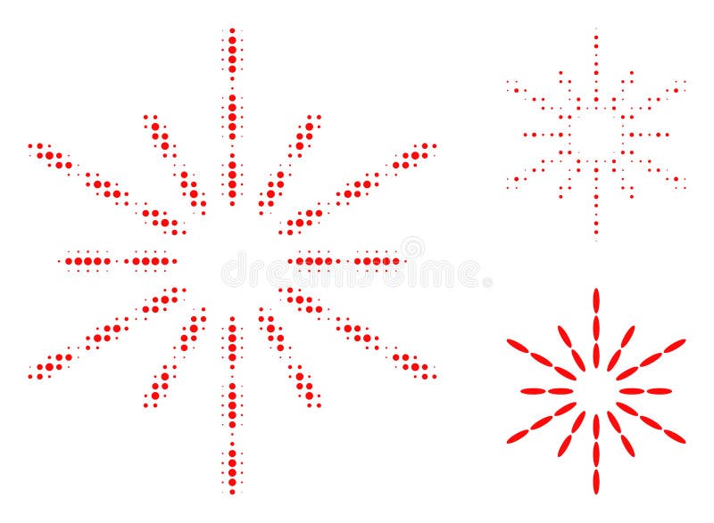 Sun Rays Halftone Dotted Icon Stock Vector - Illustration of design ...
