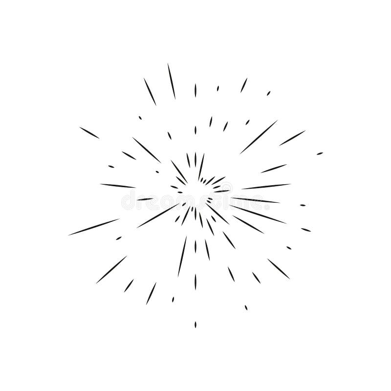 Sun Rays Hand Drawn, Linear Drawing. Stock Vector - Illustration of ...