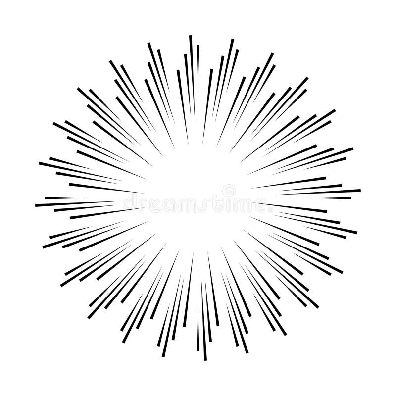 Sun Rays Hand Drawn, Linear Drawing on White Stock Illustration ...