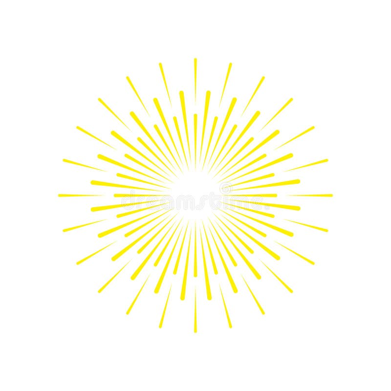 Sun Rays Hand Drawn in Vintage Style. Linear Design Stock Vector ...