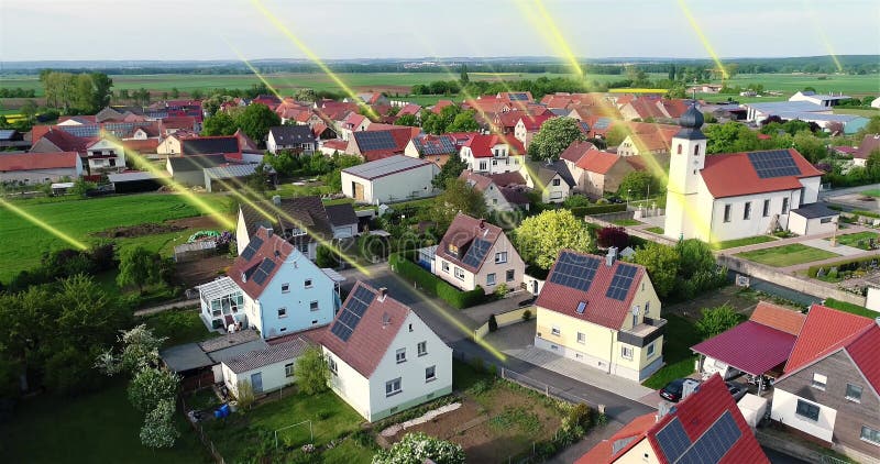 Sun Rays Hit the Solar Panel. Visualization of Solar Electricity ...