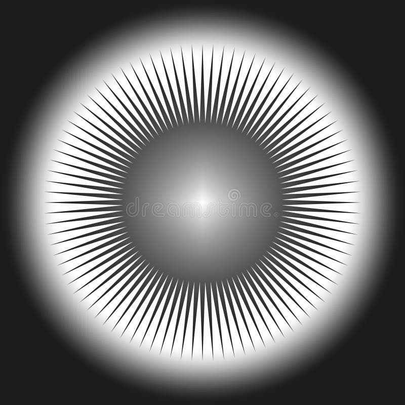 Sun Rays Icon. Gray Gradient Center. Radiant Glow Effect. Vector ...