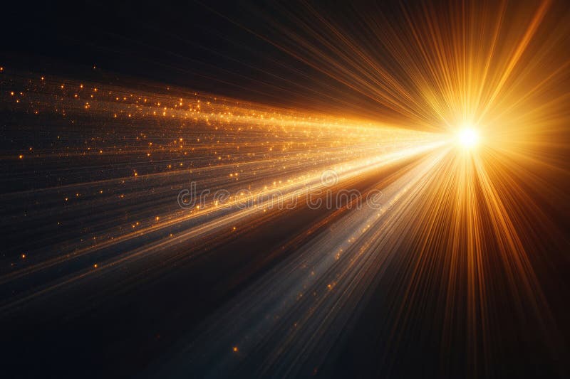 Sun Rays and Lens Flare Effects Over a Black Background Stock ...