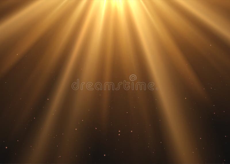 Sun Rays Light on Black Background Stock Vector - Illustration of ...