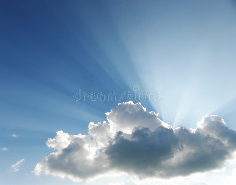 Sun Rays of Light through Clouds Stock Image - Image of divine, gleam ...