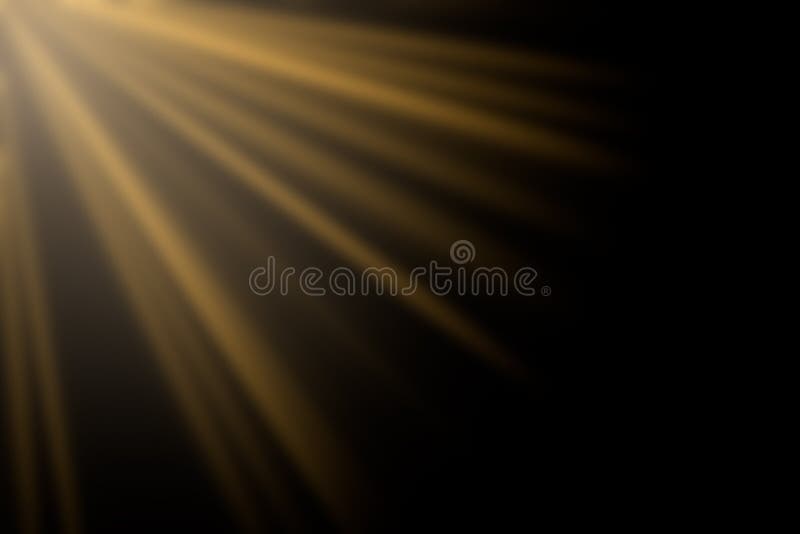 Sun Rays Light Isolated on Black Background for Overlay Design Stock ...