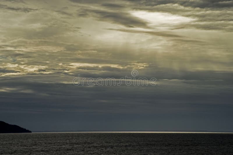 Sunrays Over the Waters of Seward Bay, Alaska. Stock Photo - Image of ...
