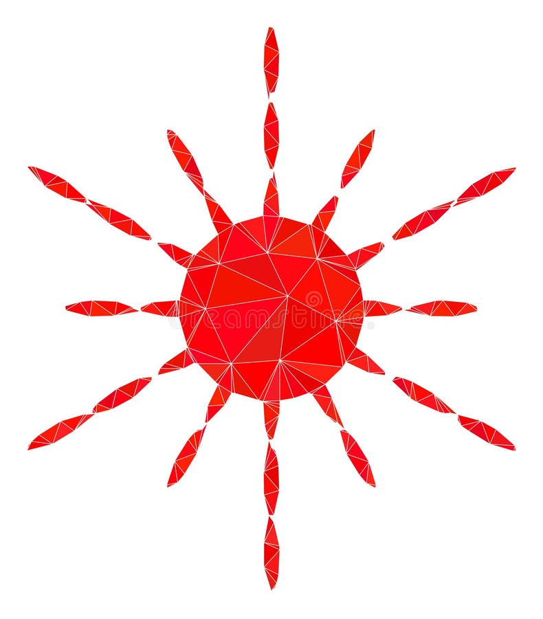 Sun Rays Low-Poly Mocaic Icon Stock Vector - Illustration of bright ...