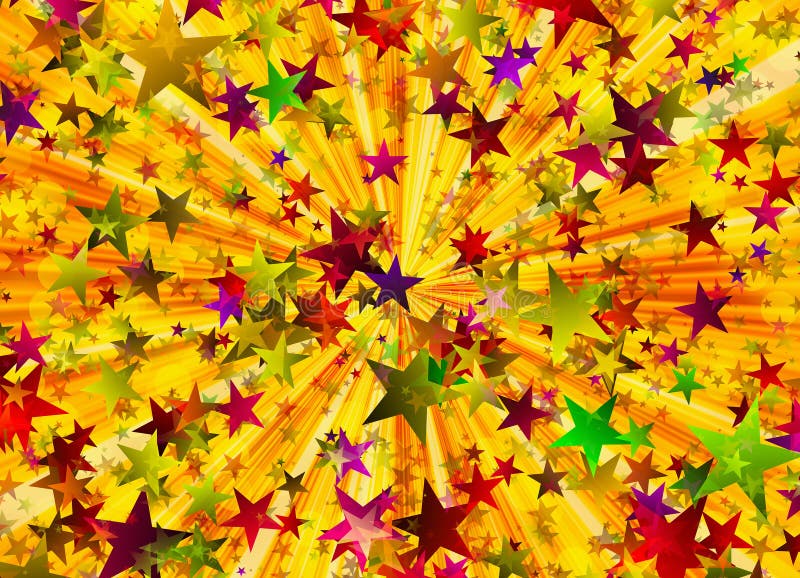 Sun rays and many stars stock illustration. Illustration of radiance ...