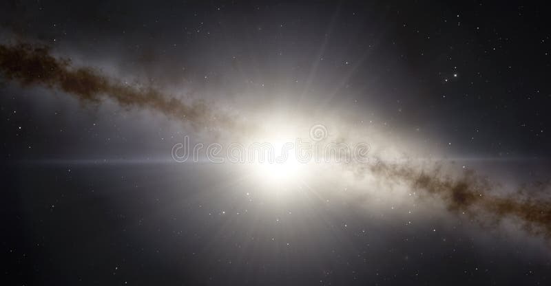 Sun Rays and and Milky Way Galaxy 3d Illustration Background Stock ...