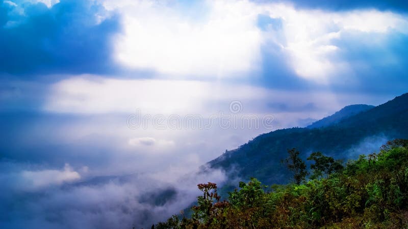 Sun Rays Mountain Landscape Stock Photo - Image of hill, wallpaper ...