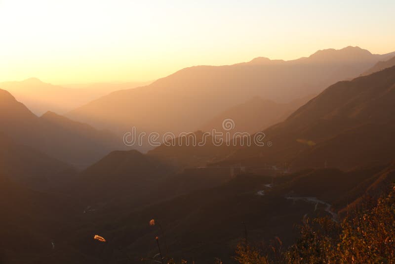 Sun Rays Mountain Landscape 2 Stock Image - Image of panorama, alone ...