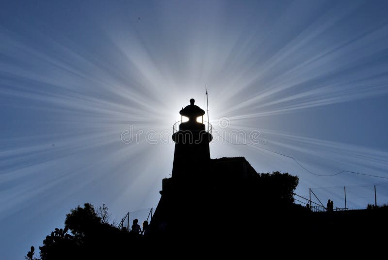 Sun Rays through the Old Lighthouse Windows Stock Image - Image of ...