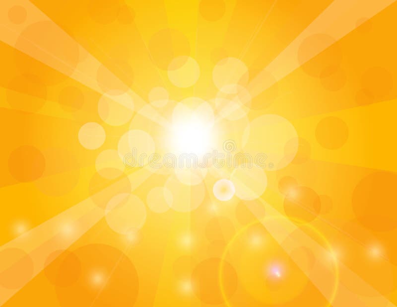 Sun Rays on Orange Background Illustration Stock Vector - Illustration ...