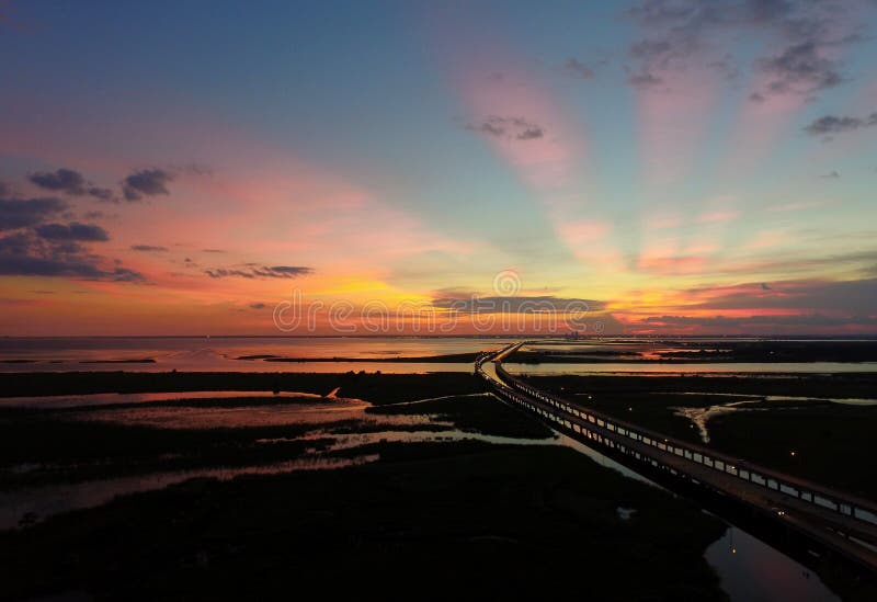 Sun rays over the bay stock image. Image of horizon, aerial - 89864089