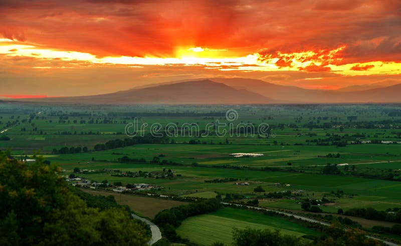 Sun rays over the meadows stock image. Image of greece - 28798209