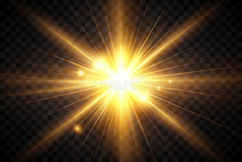 Sun Rays Overlay with Lens Flare Effect on Black Background Stock ...