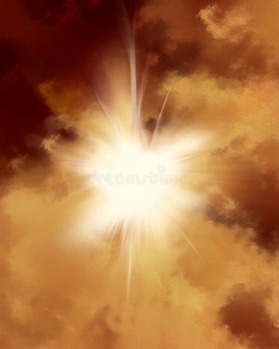Sun Rays Parchment Paper stock illustration. Illustration of clouds ...