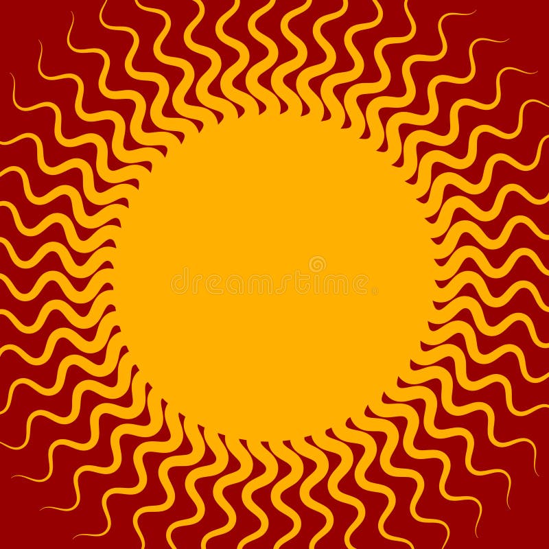 Sun with Rays Pattern in Square Stock Vector - Illustration of sign ...