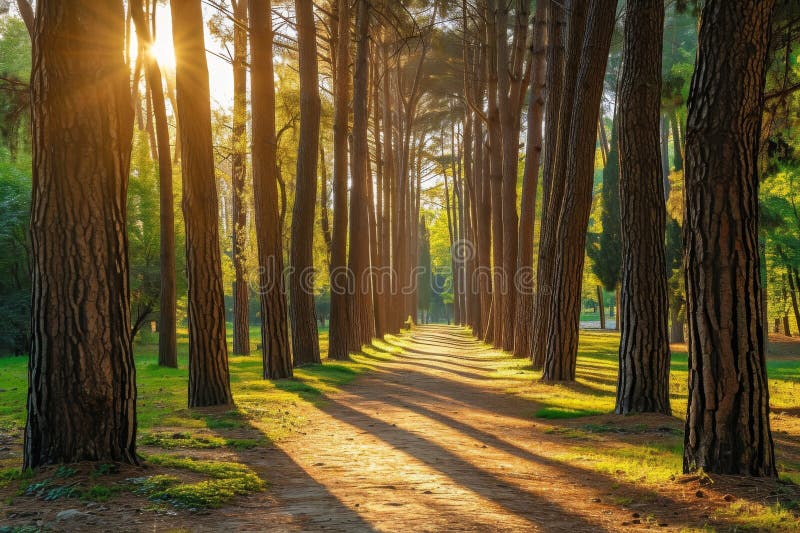The Sun Rays Pierce through the Dense Foliage of the Forest ...