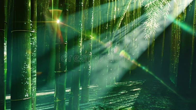 Sun Rays Piercing through Bamboo Forest Stock Footage - Video of ...