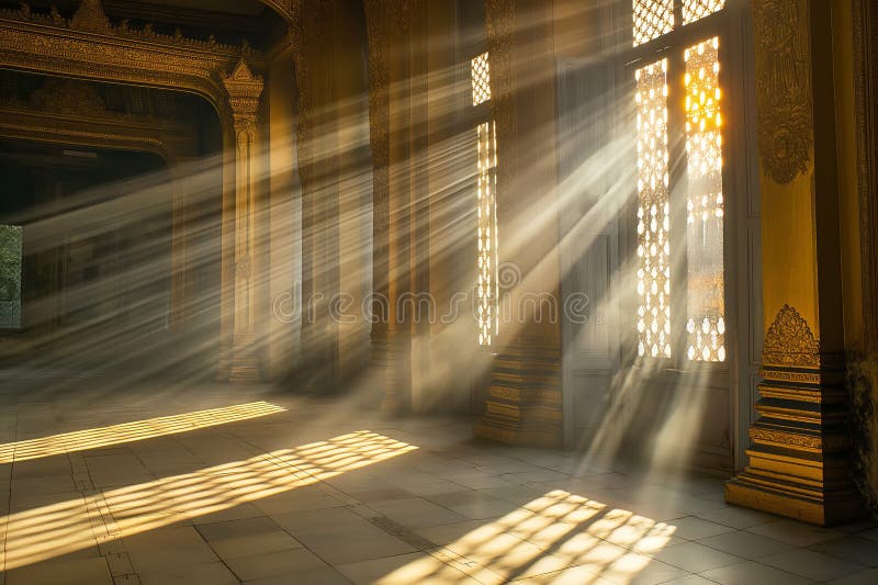 Sun Rays Piercing through Stained Glass Windows, Casting Patterns ...