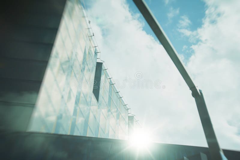 Sun Rays are Reflected in the Glass Stock Image - Image of exterior ...