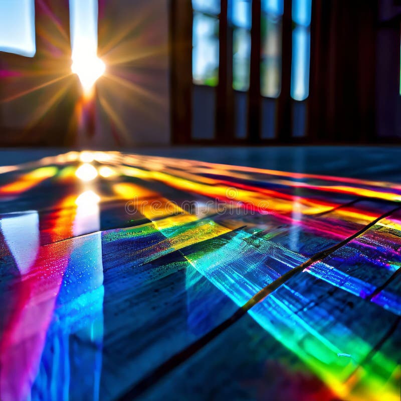 Sun Rays Refracting through a Glass Prism Creating a Captivatin Stock ...