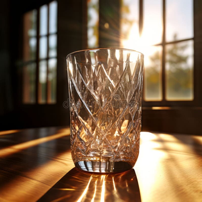 Sun Rays Refracting through a Glass Vase Creating a Sparkling S Stock ...
