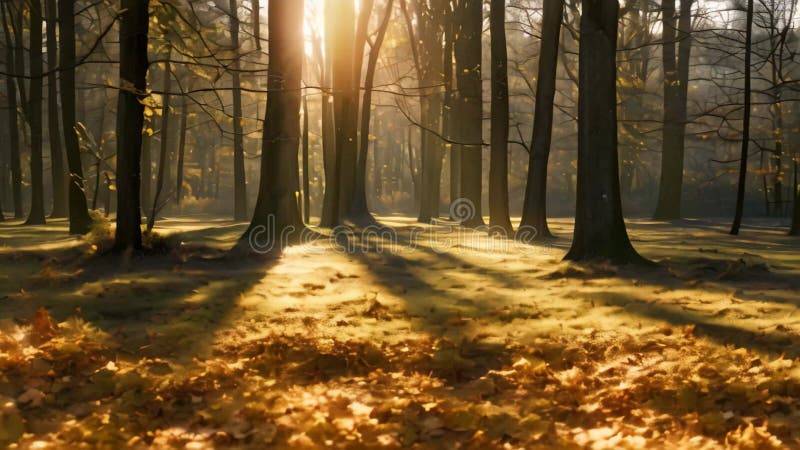 Sun Rays Shine through Dense Tree Canopy in Forest, Creating Patterns ...