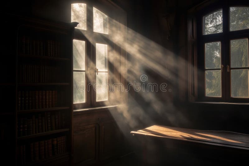 Sun Rays Shine into an Old Empty Room Stock Illustration - Illustration ... Sun Rays Shine into an Old Empty Room Stock Illustration - Illustration ...