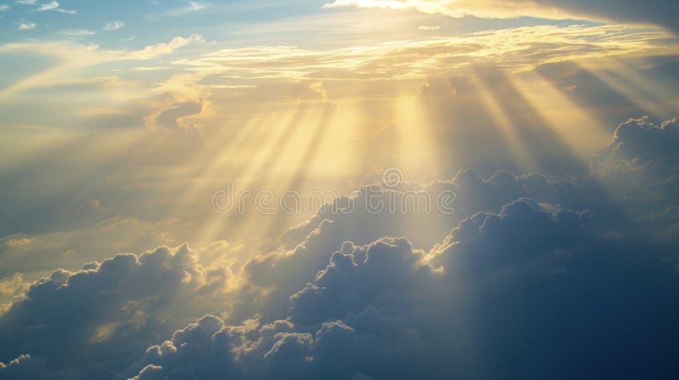 Sun Rays Shine through the Tiny Gaps between Layers of Layered ...