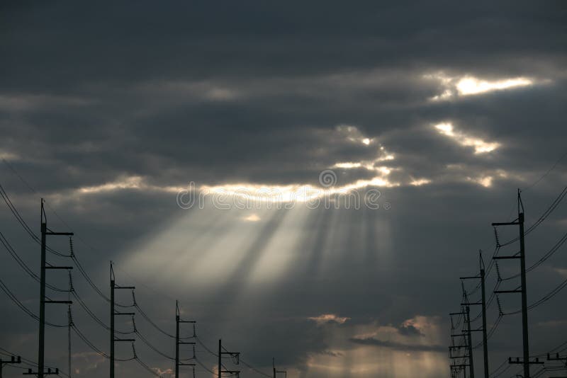 Sun rays shining down stock photo. Image of cloud, religion - 55072786
