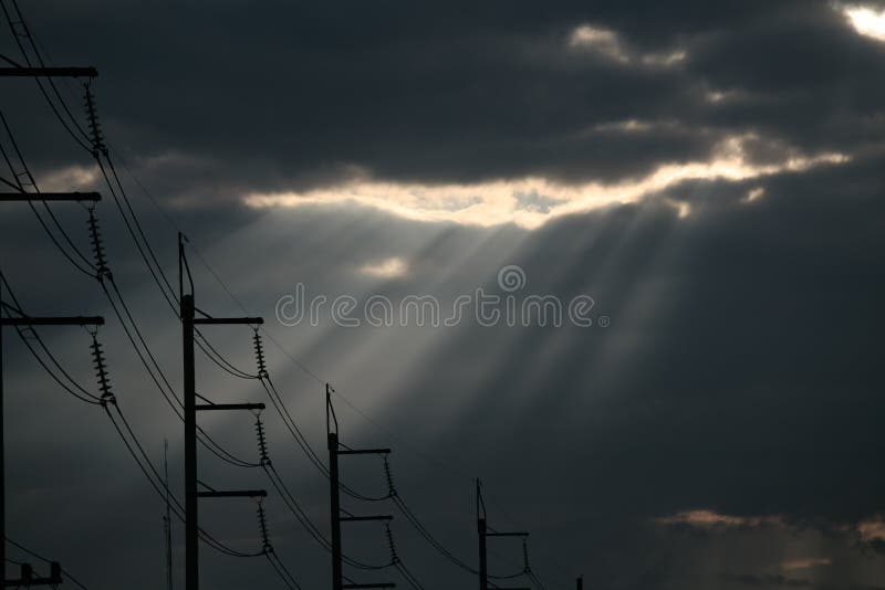 Rays Light Shining Down Sky Cloud Stock Photos - Free & Royalty-Free ...