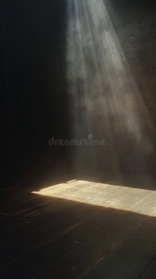 Sun Rays Shining through a Window Onto a Wooden Floor in a Dark Room ...