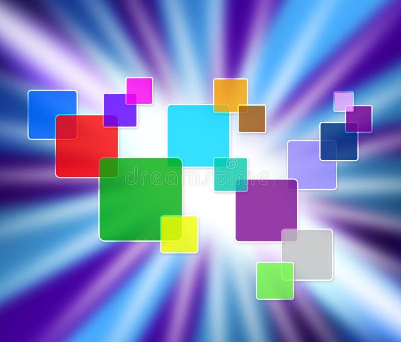 Sun Rays Shows Square Radiate and Squares Stock Illustration ...