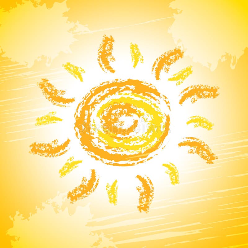 Sun Rays Shows Summer Time and Sunrays Stock Illustration ...