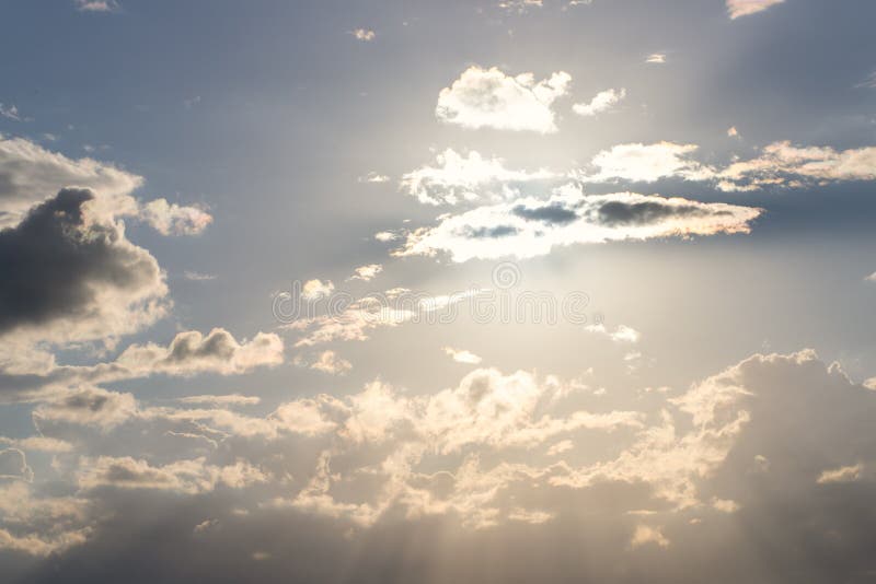 Sun Rays in the Sky in the Clouds Stock Photo - Image of light ...