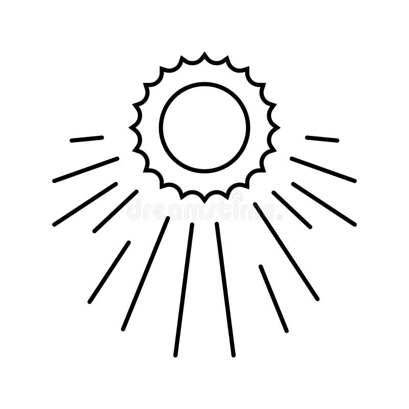 Sun Rays Solar Panel Line Icon Vector Illustration Stock Vector ...
