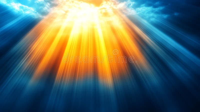 Radiant Sun Rays Bursting through Clouds Abstract Sky Landscape ...