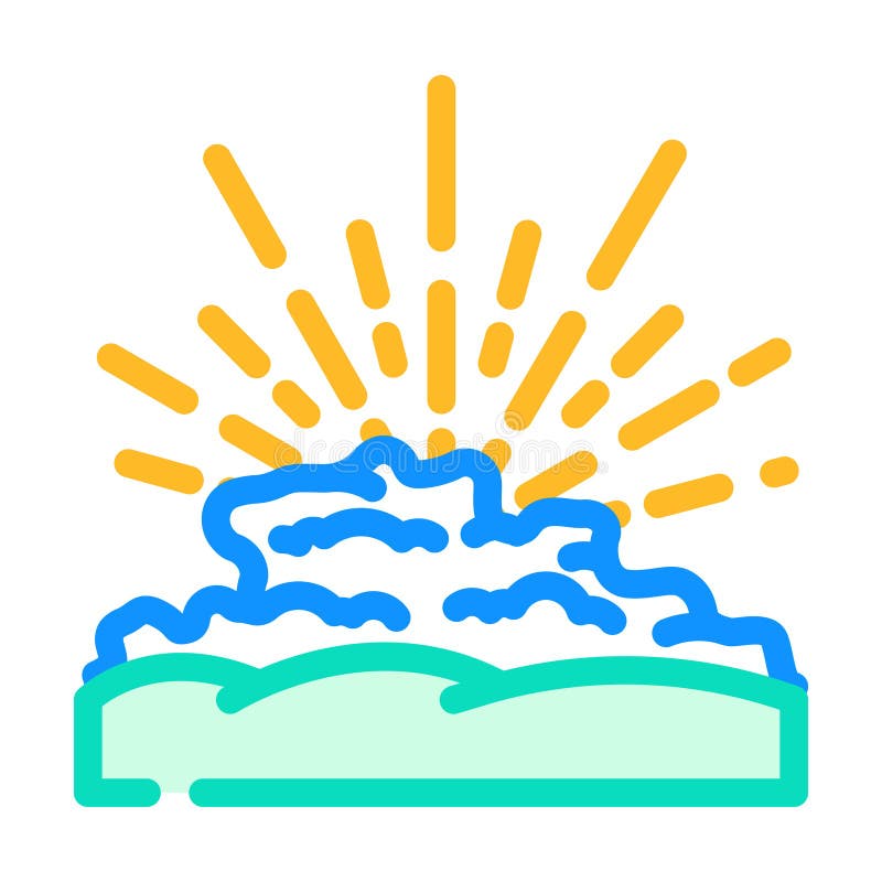 Sun Rays Summer Sunlight Color Icon Vector Illustration Stock ...