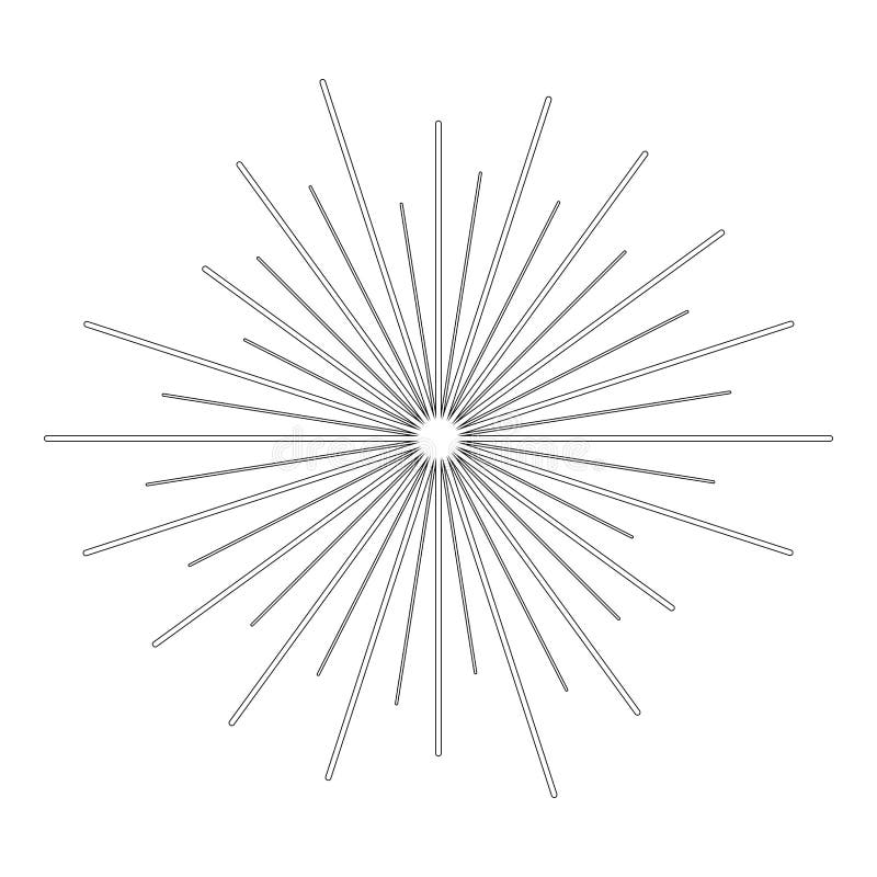 Sun Rays Sunbeam Concept Icon Outline Set White Color Vector ...