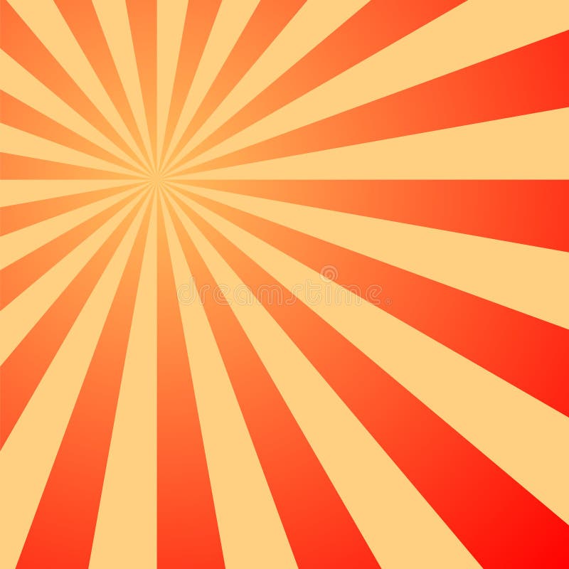 Sun Rays, Sunburst on Red Color Background. Vector Illustration. Stock ...