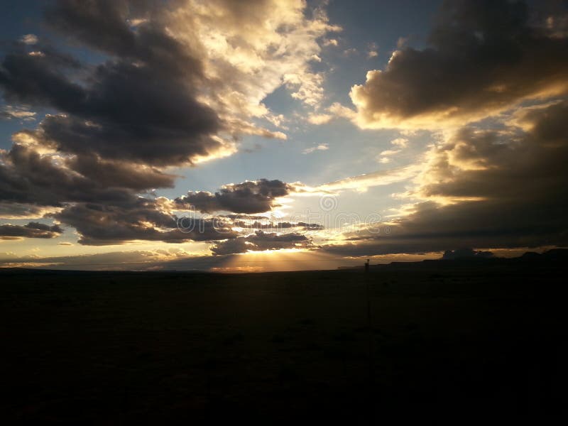 Sun Rays at Sundown View from Train. Stock Photo - Image of clouds ...