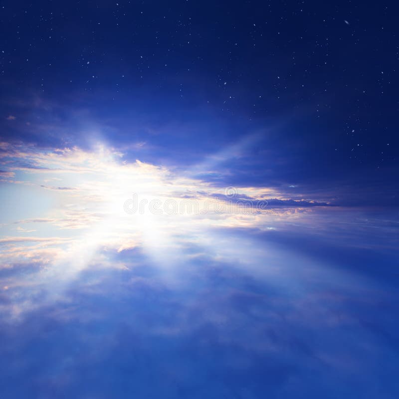 Sun rays at sunset stock photo. Image of dark, dawn, evening - 95559022