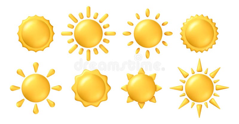 Sun with Rays and Sunshine, Widget UI Stock Vector - Illustration of ...